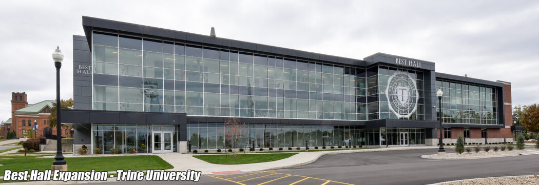 Best Hall Final Drone View - Trine University | JICI Construction